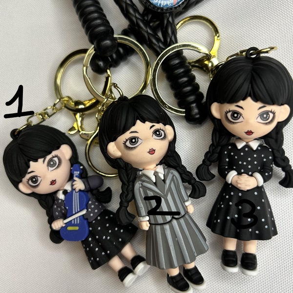 Wednesday Addams Keychain - Etsy