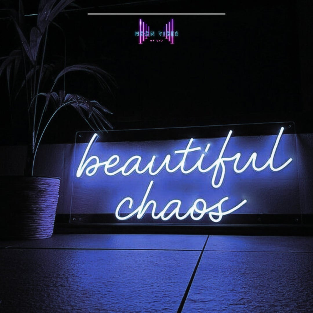 Beautiful Chaos Neon Sign - Custom Neon Sign - Aesthetic Wall Decor ...