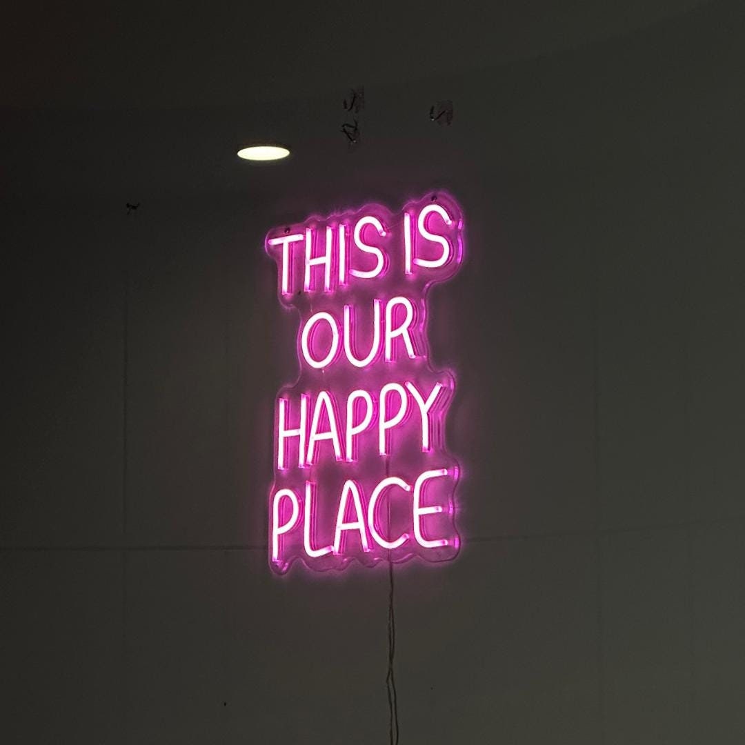 This is Our Happy Place Neon Sign - Inspirational Neon Sign - Custom ...