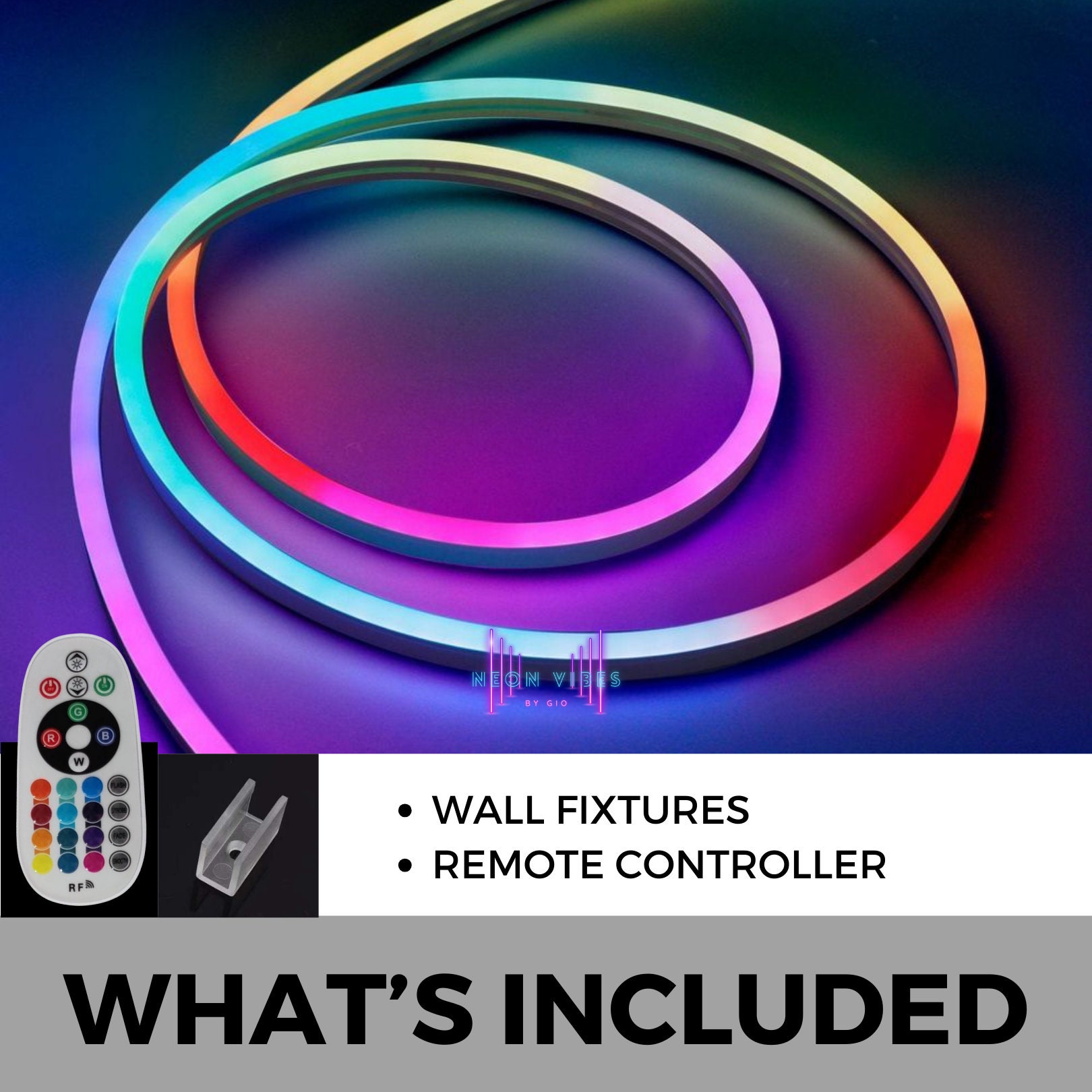 Multicolor RGBIC Neon Strip Lights - LED Strip Light - Color Changing ...