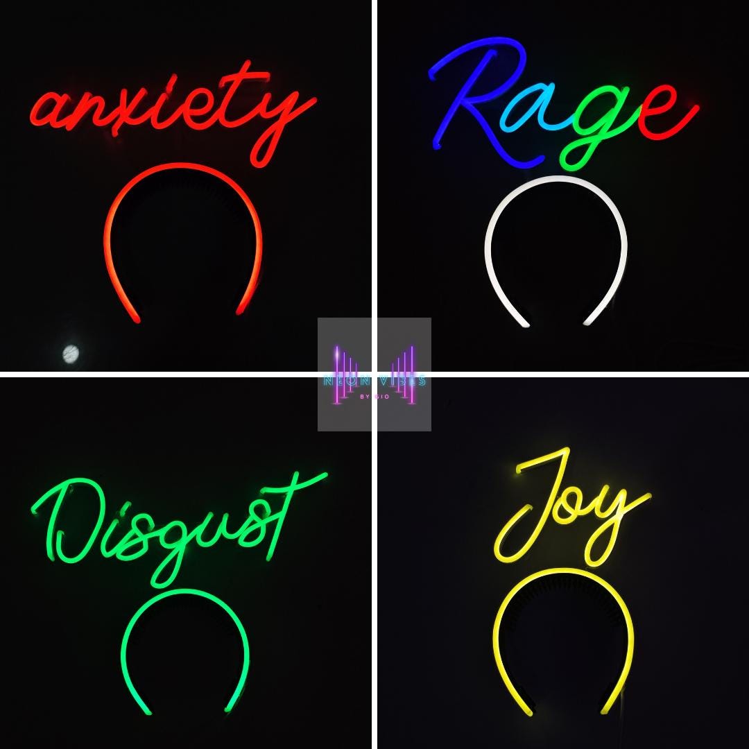 Emotions Neon Headband - Custom Neon Headband - Joy, Anger, Disgust ...