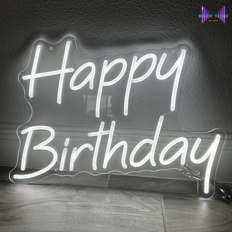 Happy Birthday Neon Sign Party Neon Sign - Etsy
