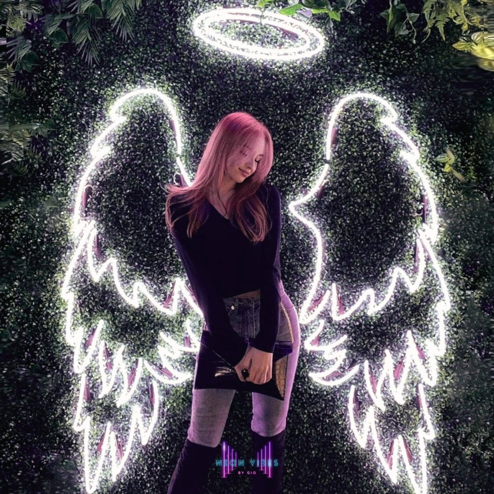 Wings Neon Sign Aesthetic Neon Sign Angel Wings Decor Angel Wings and ...