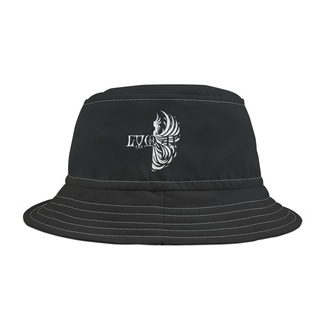 Phoenix Feather Logo Bucket Hat | Black Embroidered Bird Design - Etsy