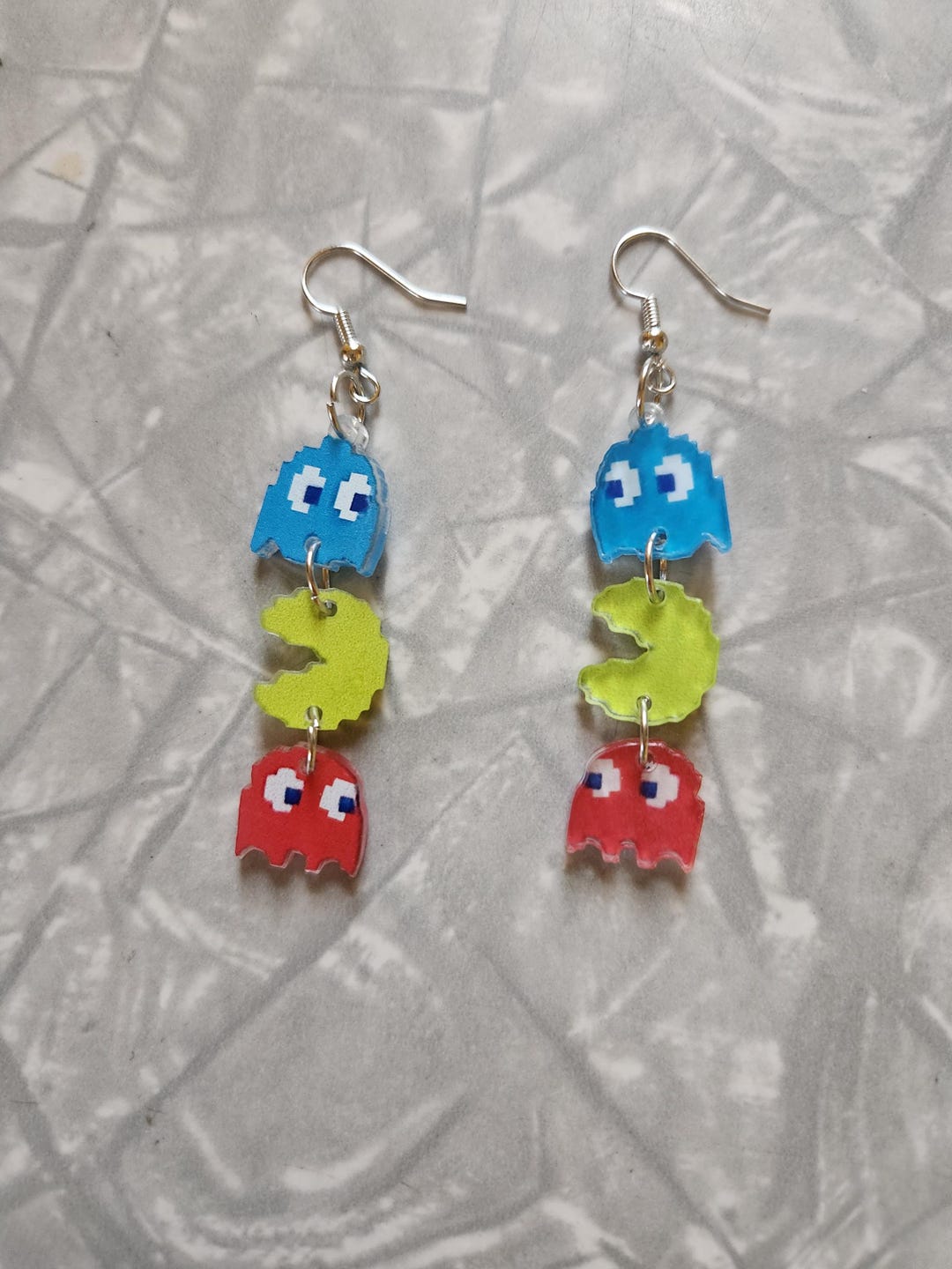 Pac-man Dangle Earrings. Thank You for Shopping at My Store. - Etsy