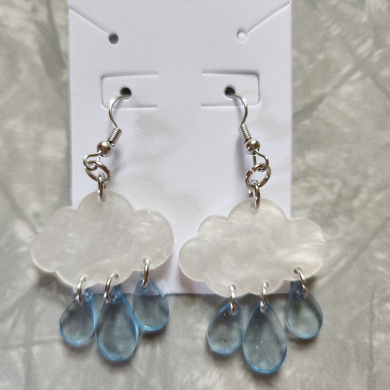 Rain Cloud Earrings - Etsy