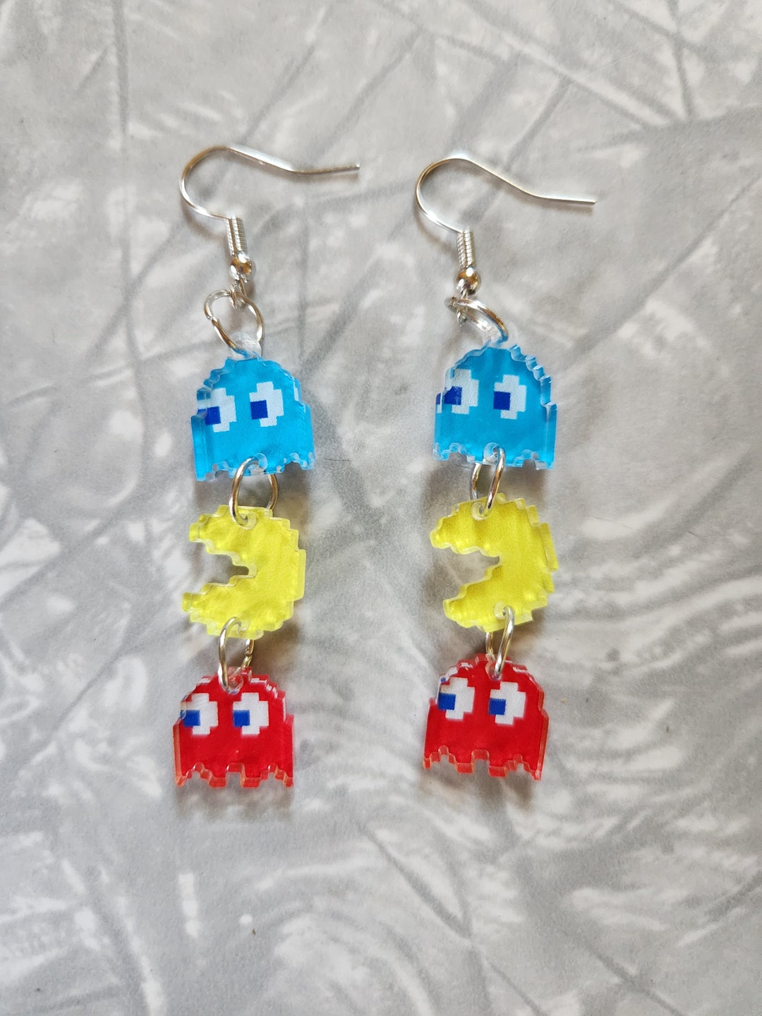 Pac-man Dangle Earrings. Thank You for Shopping at My Store. - Etsy