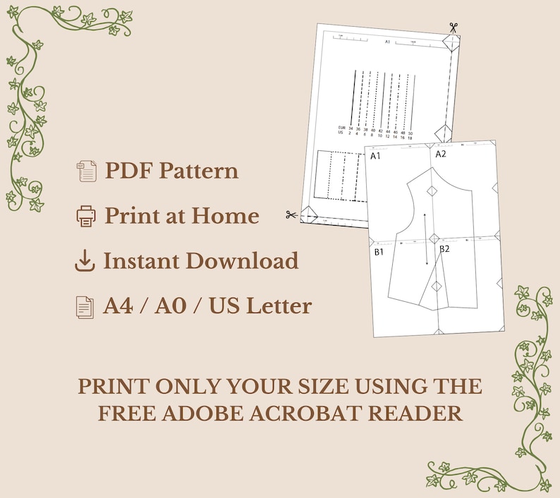 Sagittarius Skirt PDF Sewing Pattern PDF Pattern Vintage Skirt Pattern Dark Academia Sewing ...