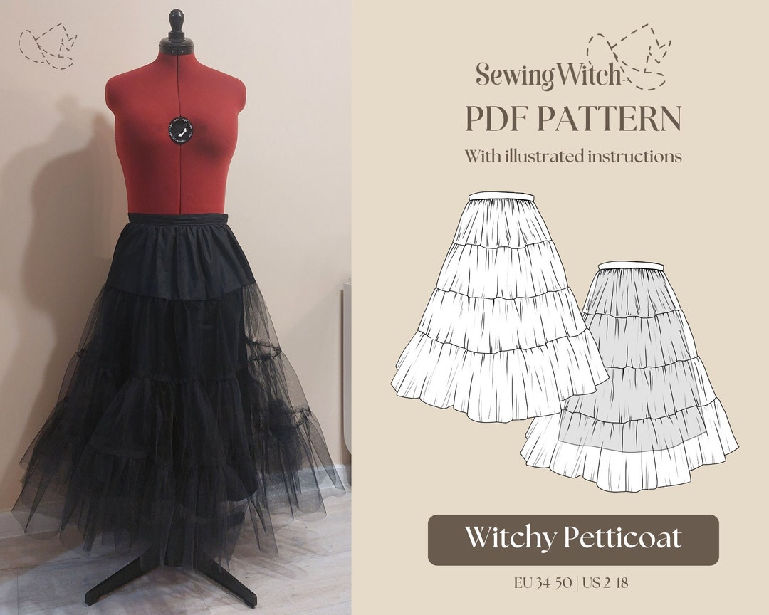 Witchy Petticoat PDF Sewing Pattern Vintage Sewing Pattern - Etsy
