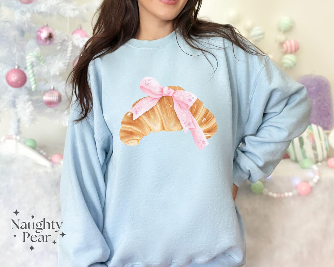 Croissant Png, Pink Croissant Png, Pink Christmas Png, Pink Bakery Png ...