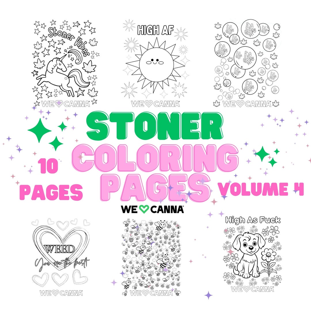 Stoner Coloring Book, 420 Coloring, Weed, Pot, Gift for Stoner, 420 ...