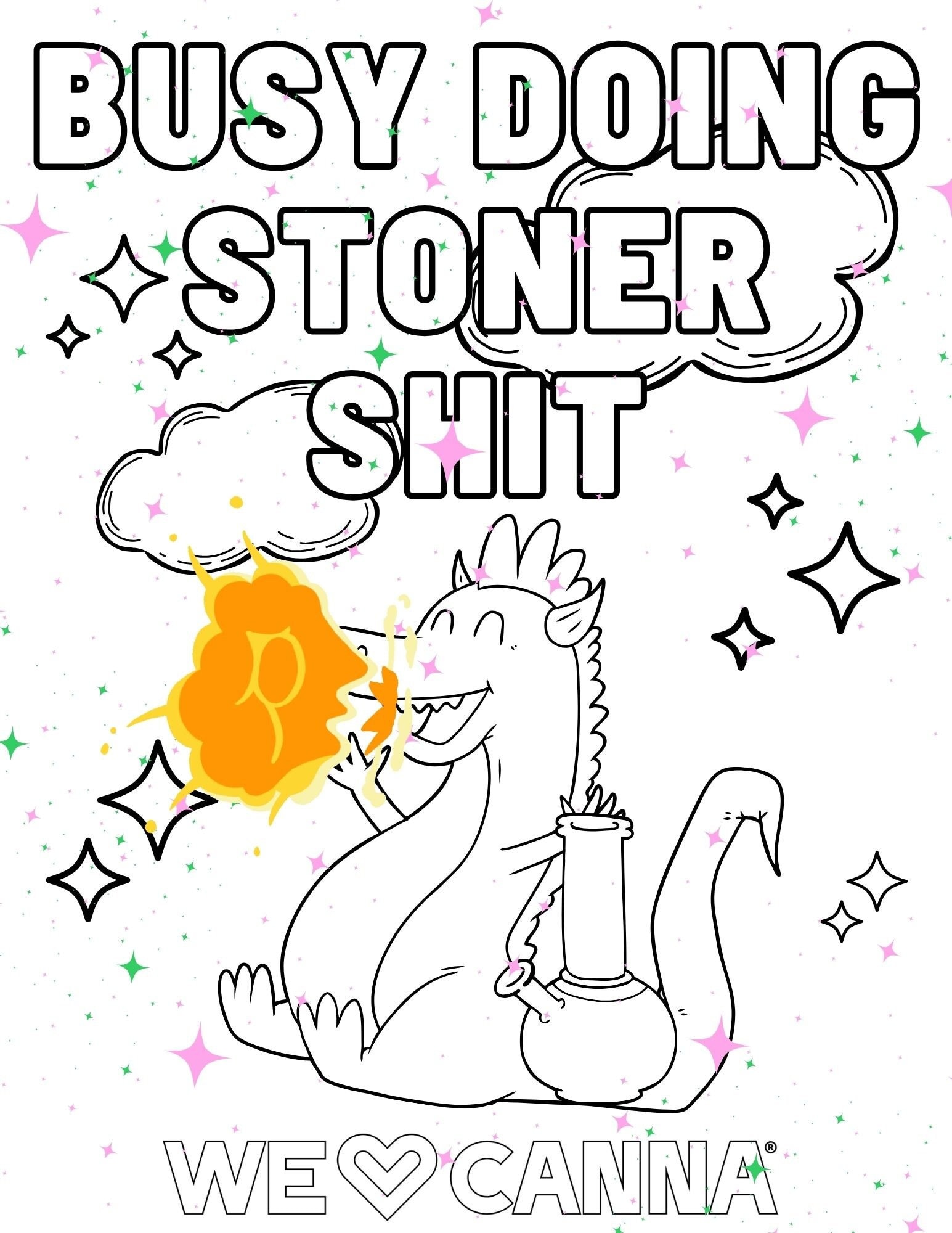 Stoner Coloring Page, 420 Coloring, Weed, Pot, Gift for Stoner, 420 ...