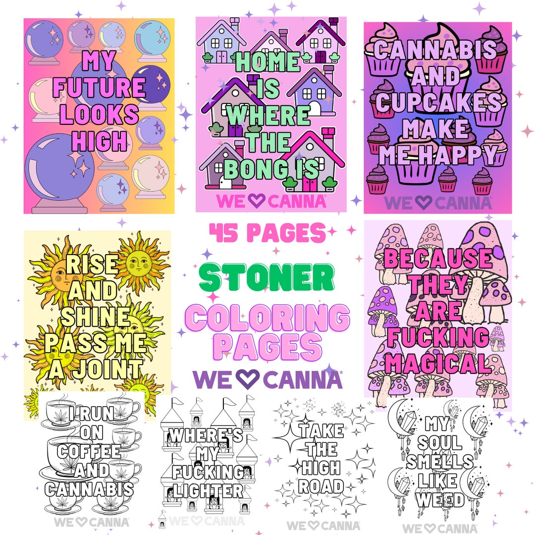 Stoner Coloring Book Weed Coloring Pages Weed Printable - Etsy
