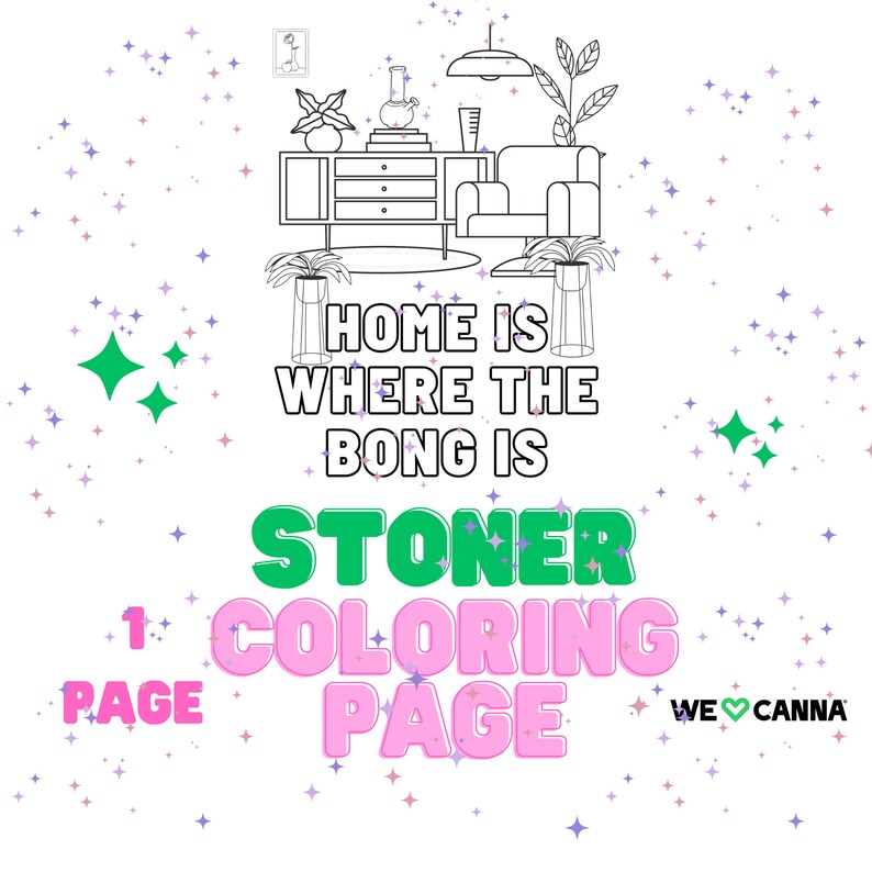 Stoner Coloring Page 420 Coloring Weed Pot Gift for - Etsy