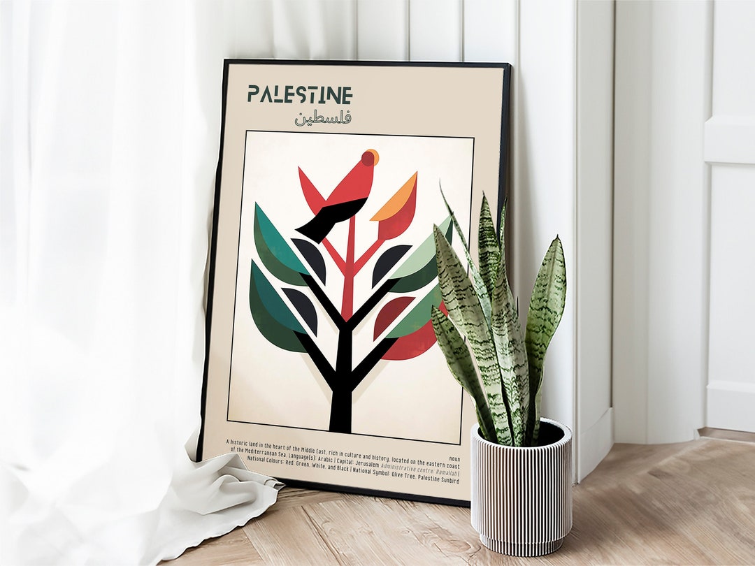 Palestine Art Poster, Red White Green Black | Travel Print, Palestine ...