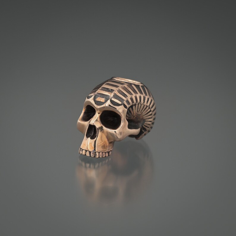 Bronze Skull Bead 1/2" - Banded - Etsy