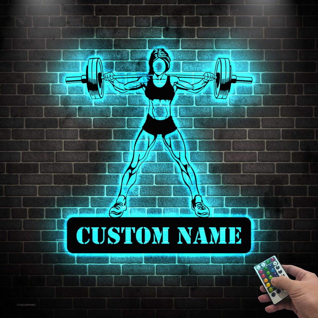 Personalized Home Gym Sign LED Lights, Home Gym Wall Art,female Gym ...