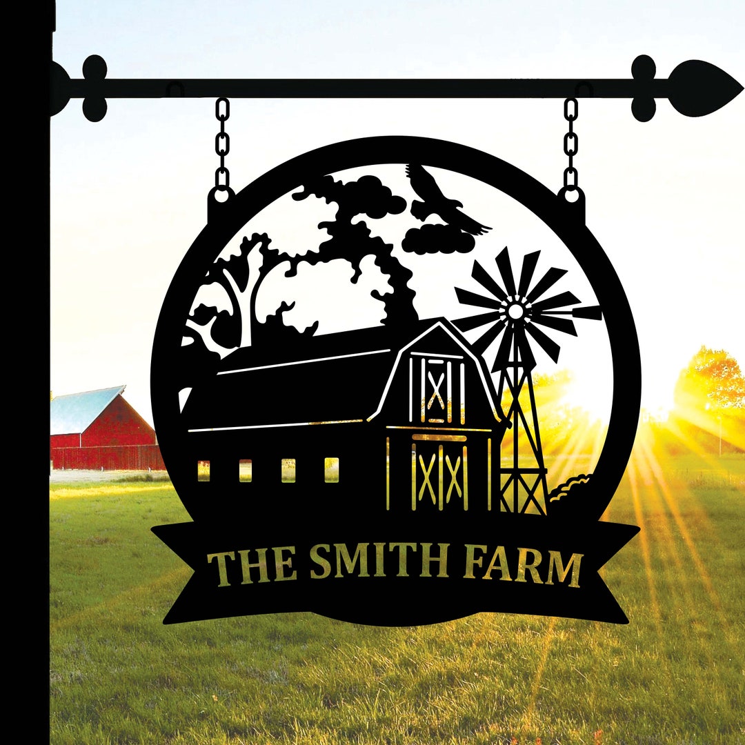 Custom Metal Barn Sign,farm Sign,ranch Metal Sign,metal Farm Name Sign ...