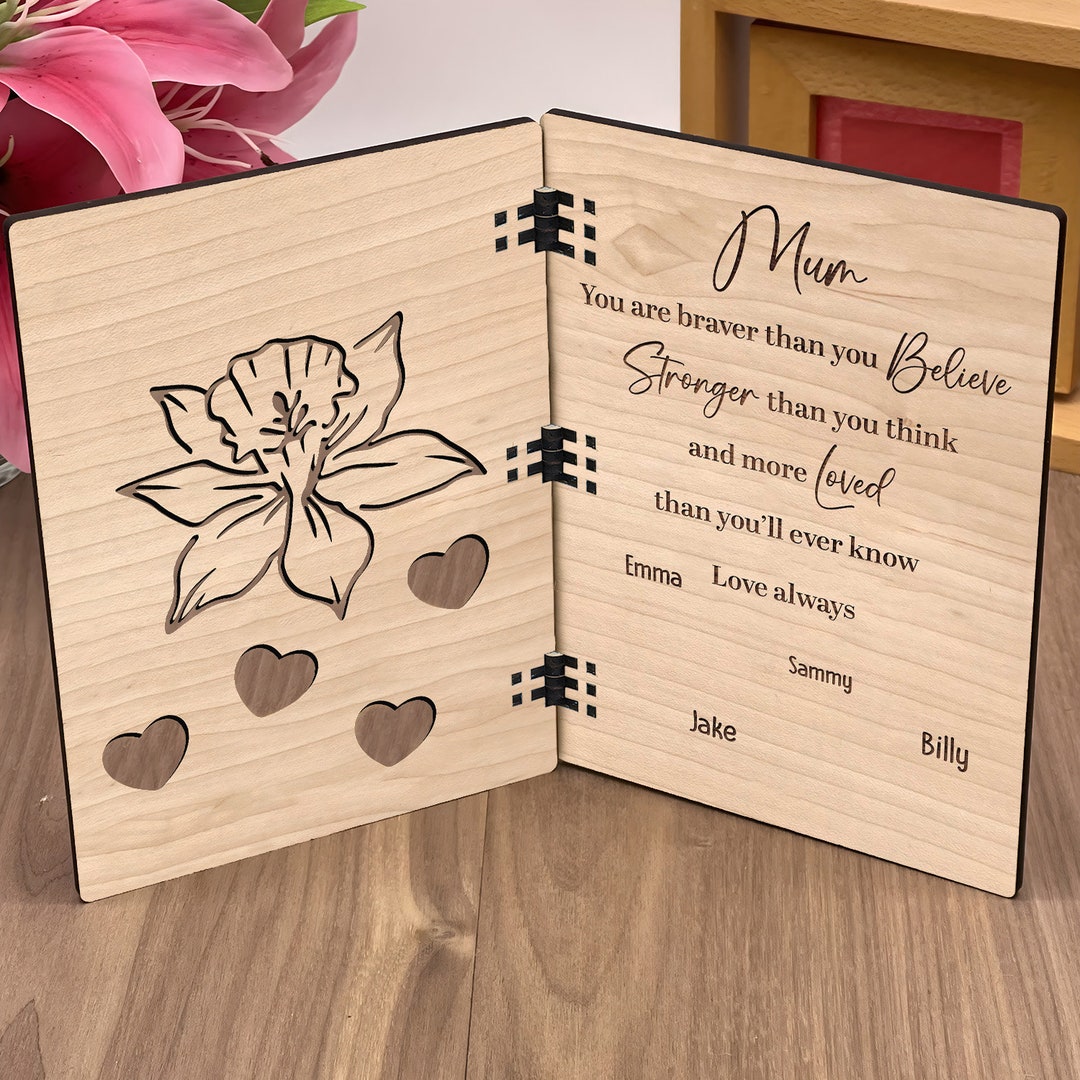 Personalized Mothers Day Folding Gift Card, Custom Flower Folding Gift ...