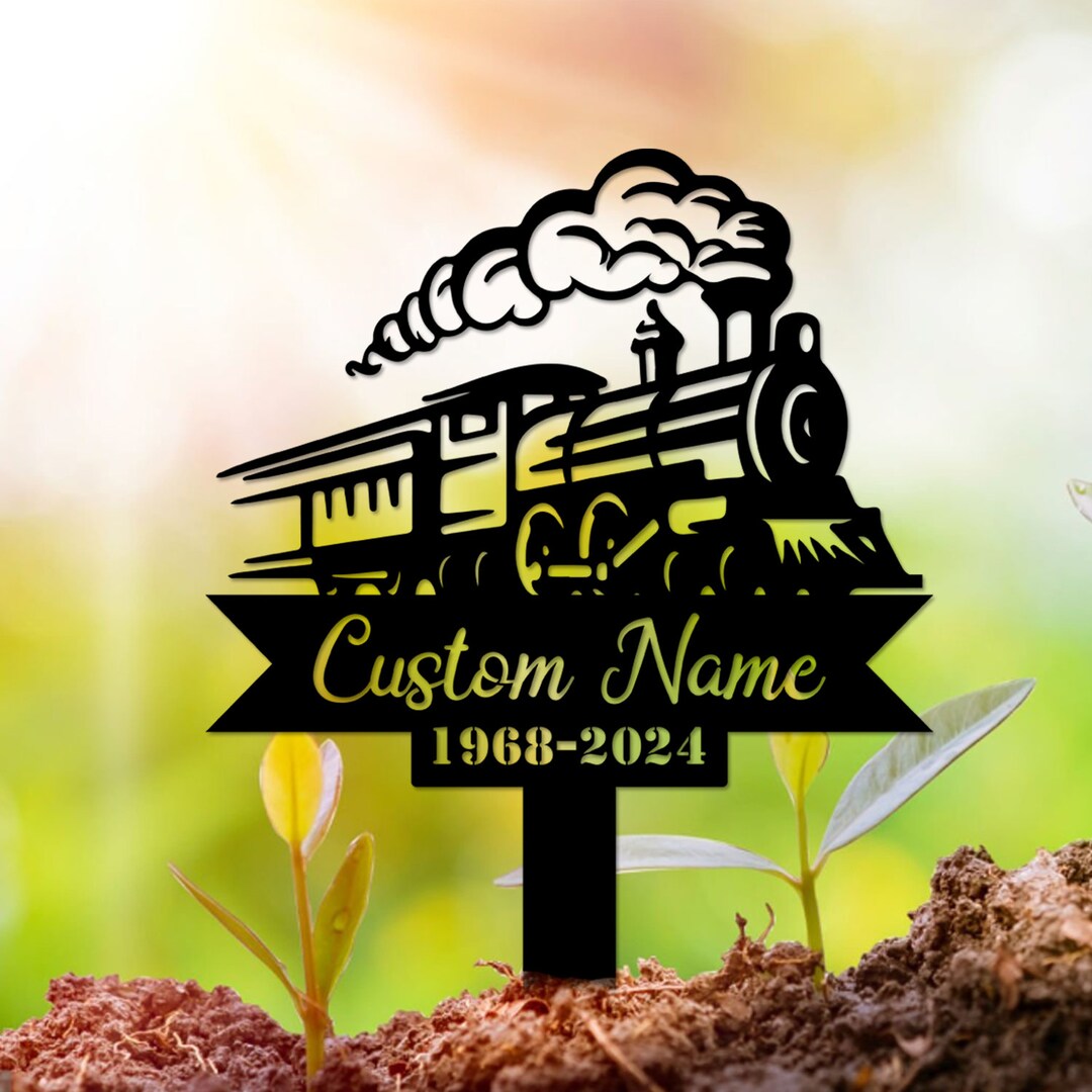Personalized Train Driver Memorial Stake,train Memorial Sign,train ...