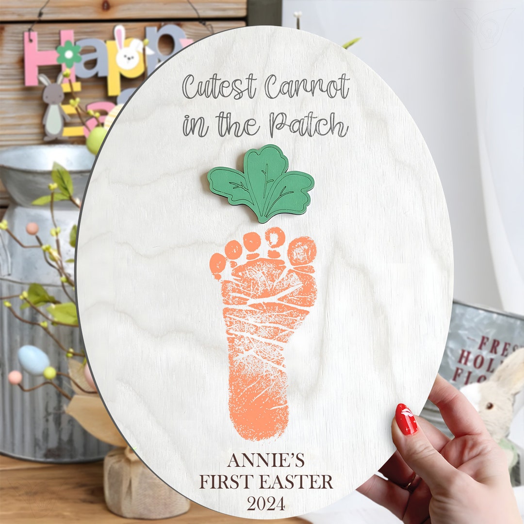 Personalized Cutest Carrot in the Patch Plaque, Custom Baby's First ...