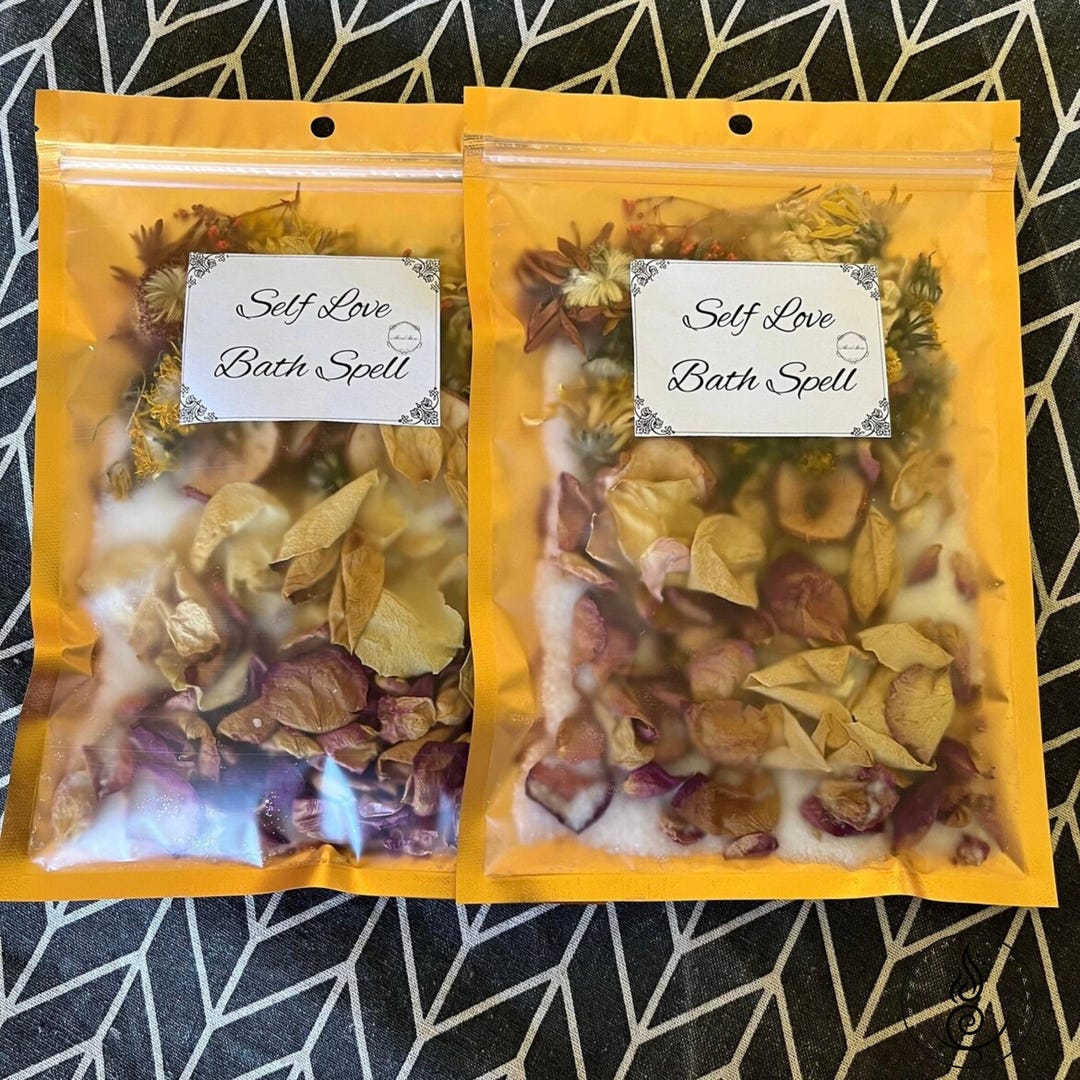 Self-love Bath Spell Kit – Ritual Bath Soak With Rose Petals and Herbs ...