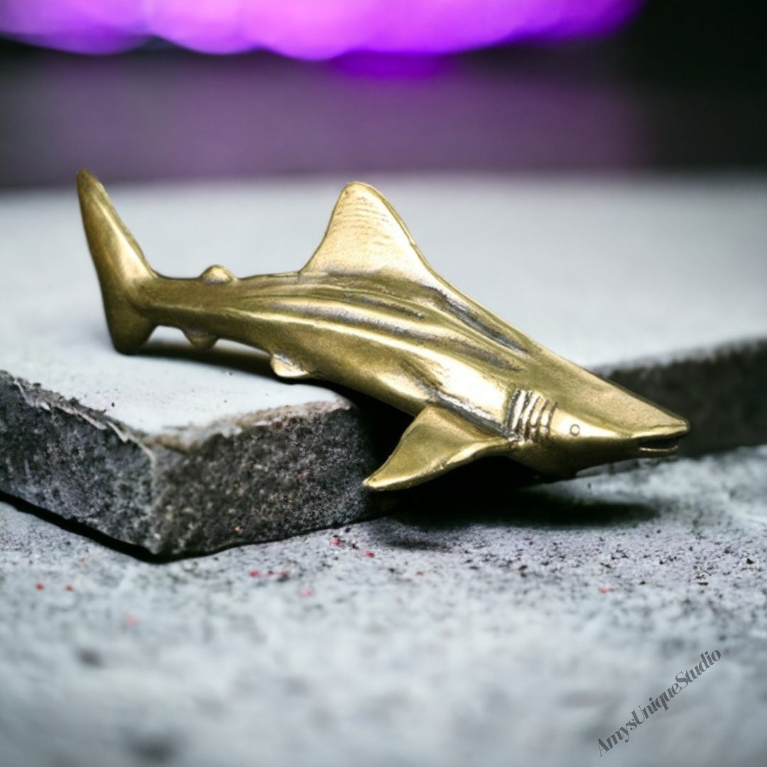 Small Shark Miniature Statue Shark Figurine Vintage Bronze - Etsy