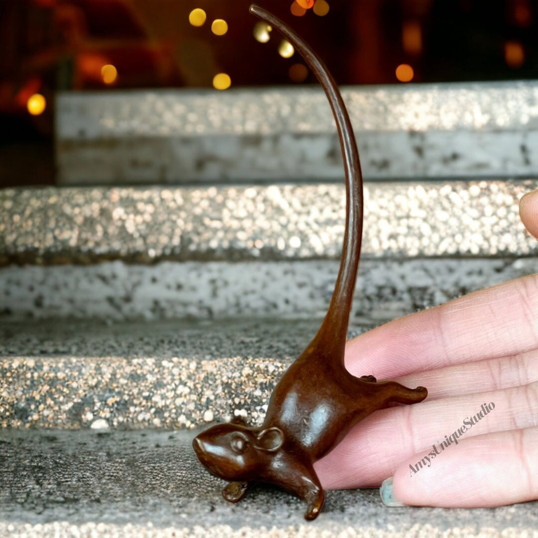 Bronze Rat Figurine Bronze Zodiac Rat Ornament Solid Copper - Etsy UK