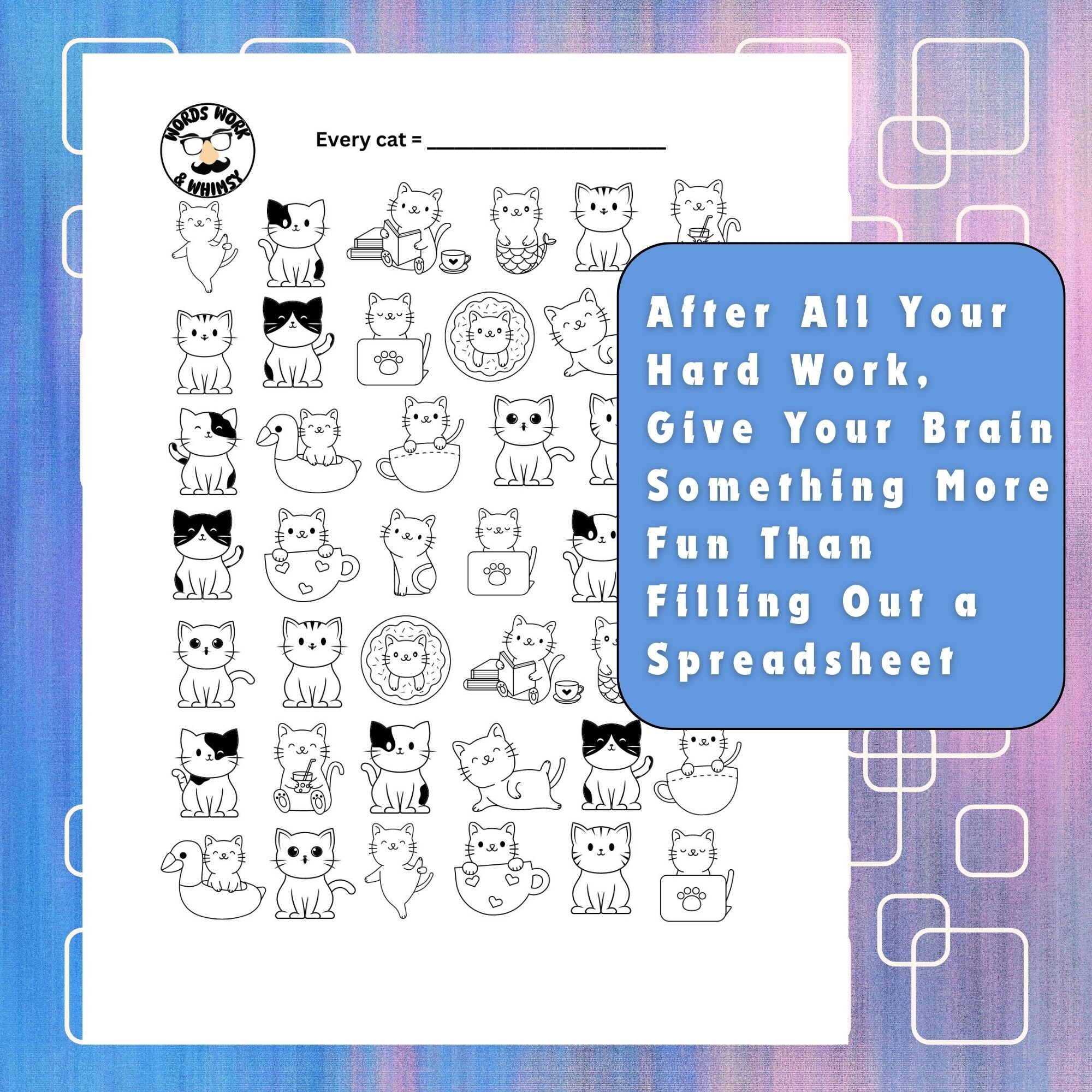 Word Count Tracker for Author Digital Cat Coloring Page Writer Planning ...