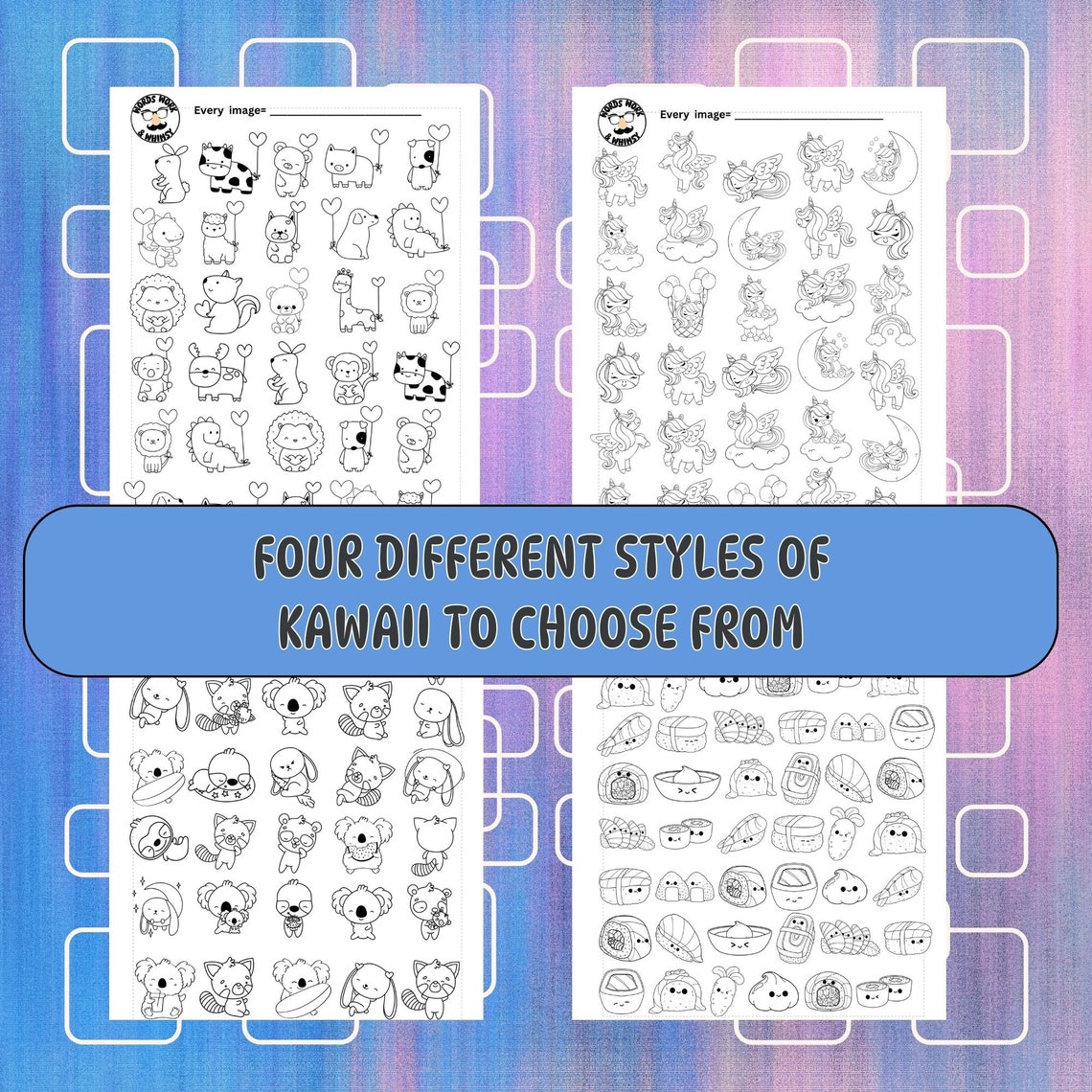 Word Count Tracker for Author Digital Kawaii Coloring Page Writer ...