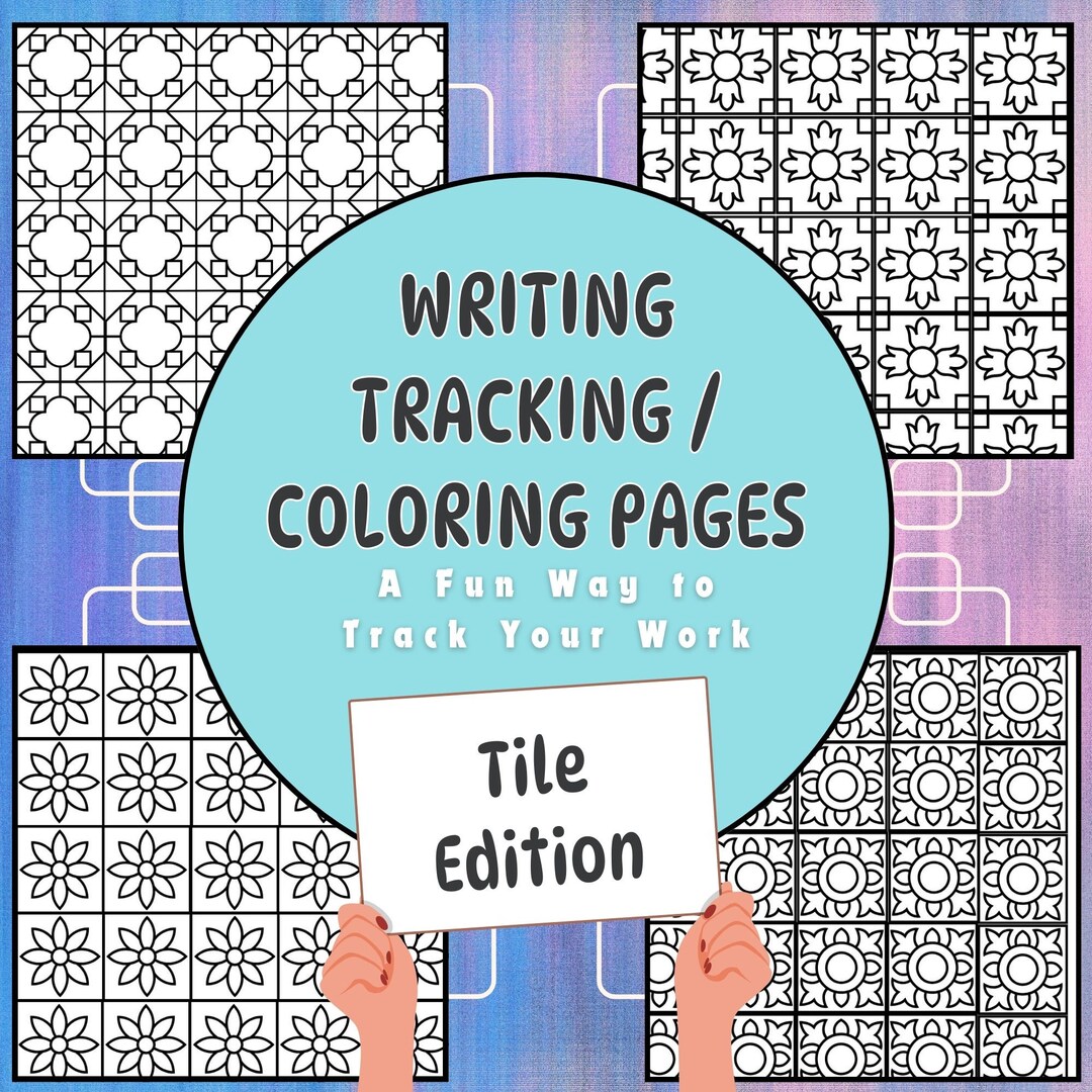 Word Count Tracker for Author Digital Tiles Coloring Page Writer ...