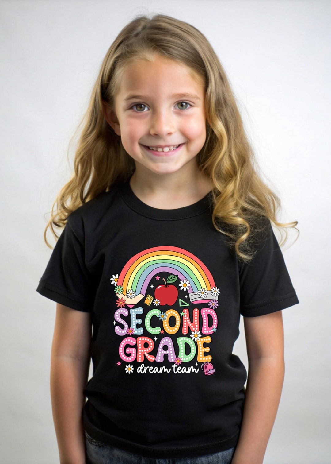 Second Grade Shirt, School Dream Team Shirt, Rainbow Shirt, Cute School ...