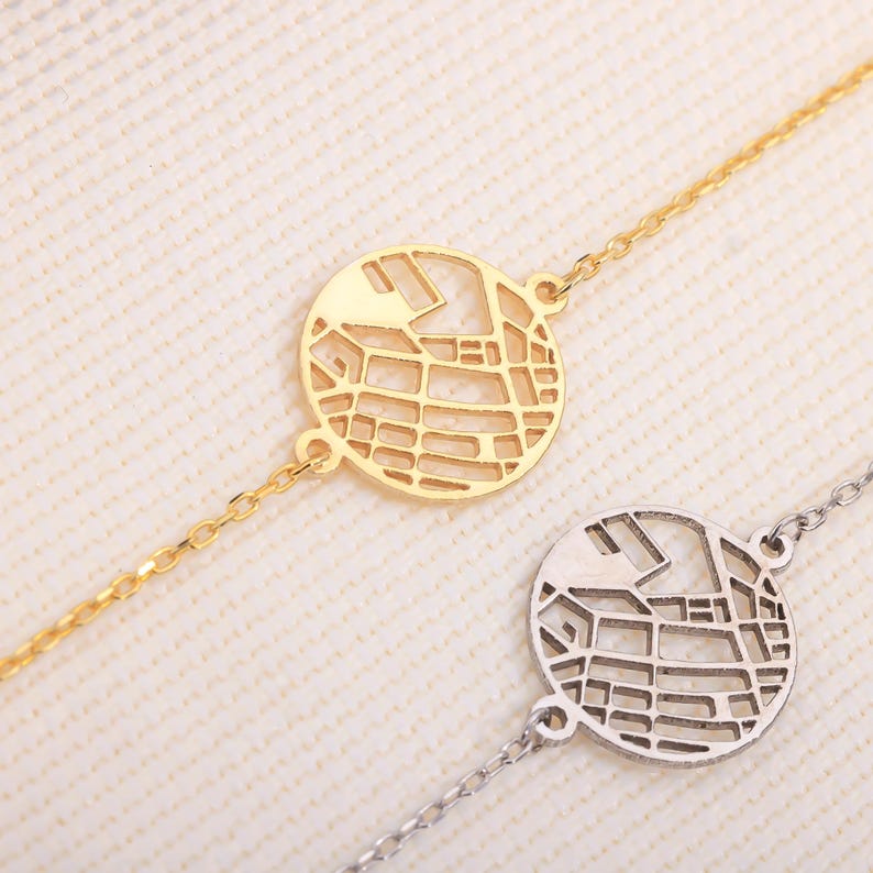Custom Map Bracelet, Where We Met Map Bracelet, Coordinate Bracelet ...