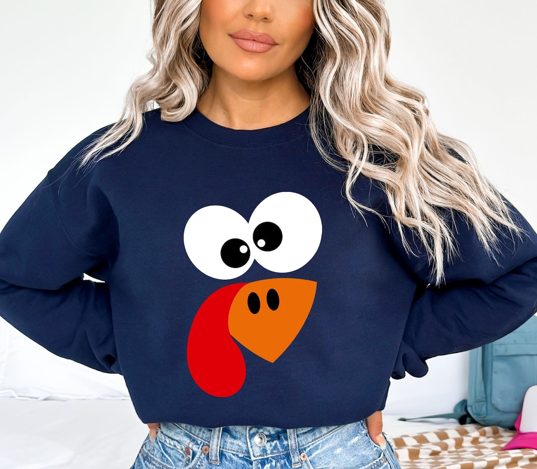 Turkey Sweatshirt, Funny Thanksgiving Sweater, Turkey Face Hoodie ...