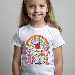 Second Grade Shirt, School Dream Team Shirt, Rainbow Shirt, Cute School ...