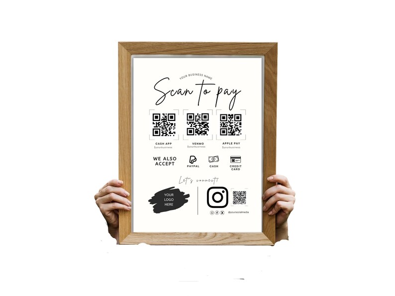 Editable Small Business Payment Sign, Accepted Payments Sign ...