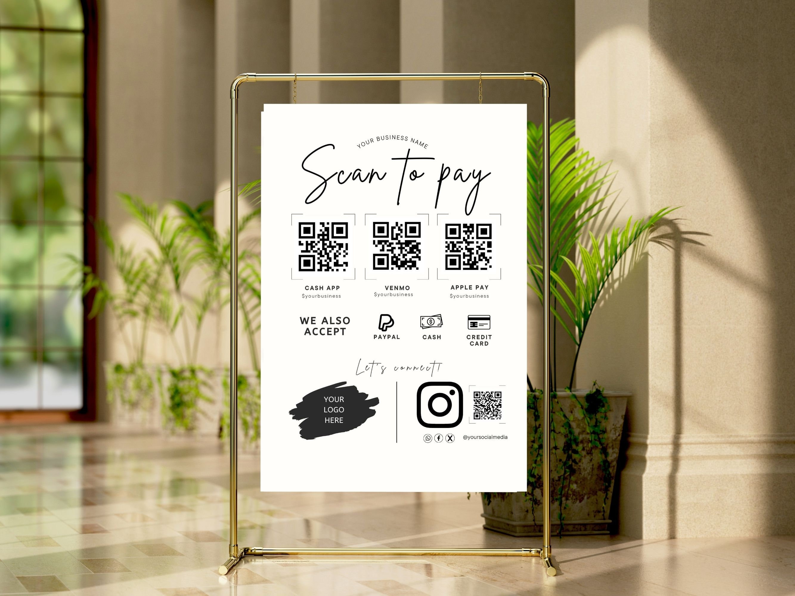 Editable Small Business Payment Sign, Accepted Payments Sign ...