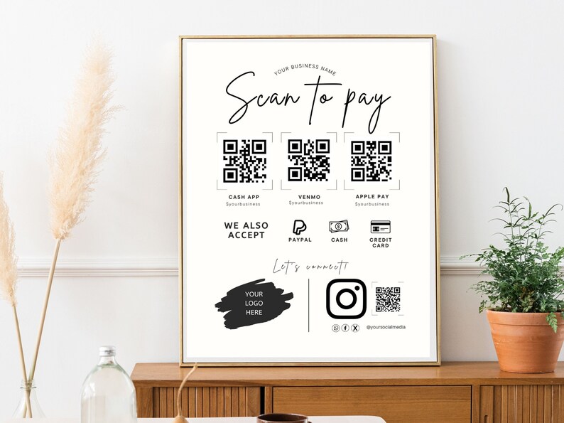 Editable Small Business Payment Sign, Accepted Payments Sign ...