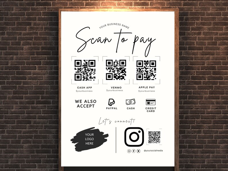 Editable Small Business Payment Sign, Accepted Payments Sign ...