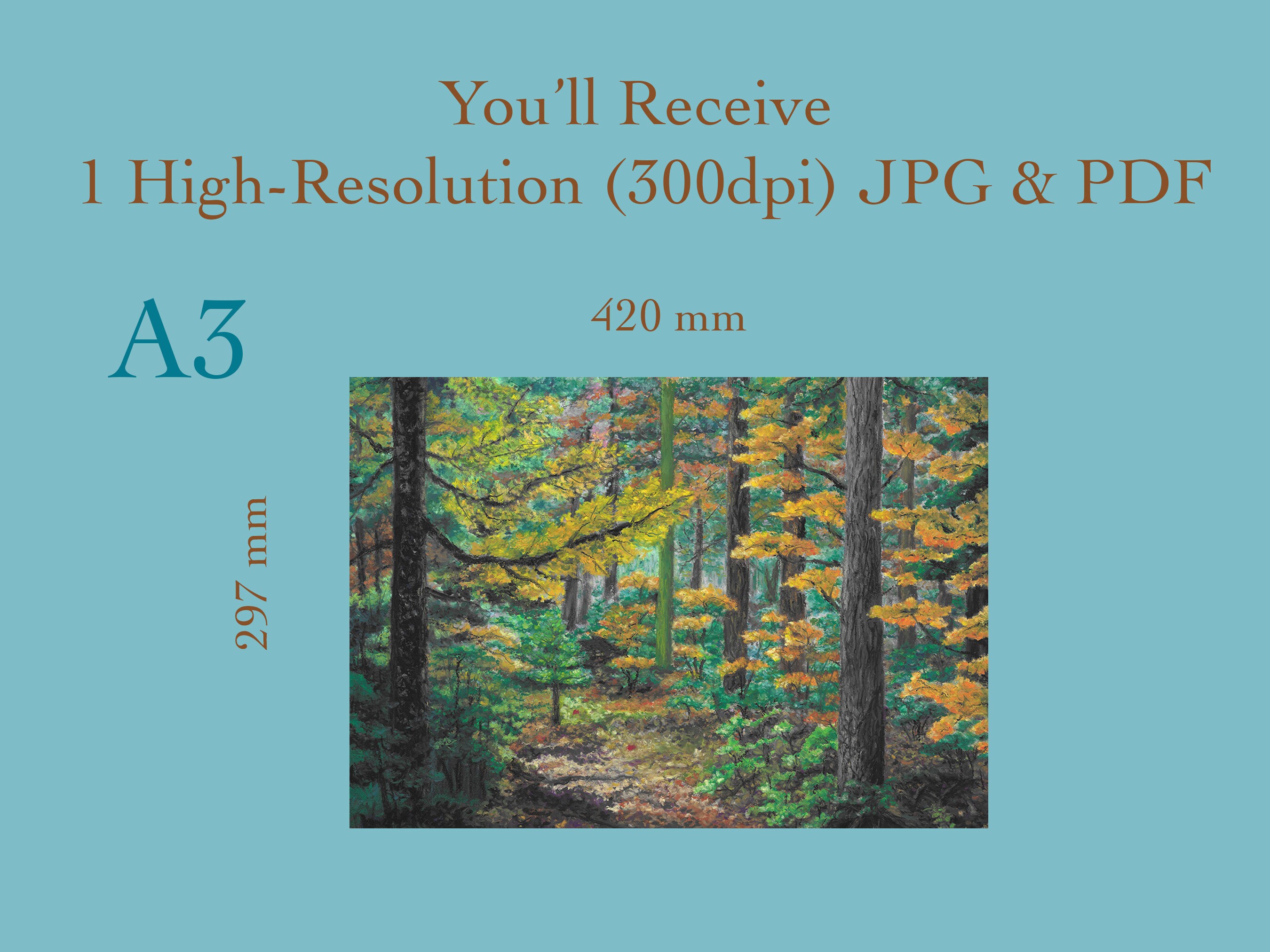 Forest #2 Printable Art/forest Wall Art Printable/tree Art/landscape ...