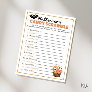 Halloween Word Scramble for Halloween Party Game Printable Halloween ...