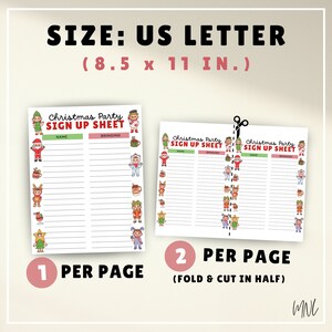 Christmas Sign up Sheet for Christmas Party for Kids Christmas Dinner ...
