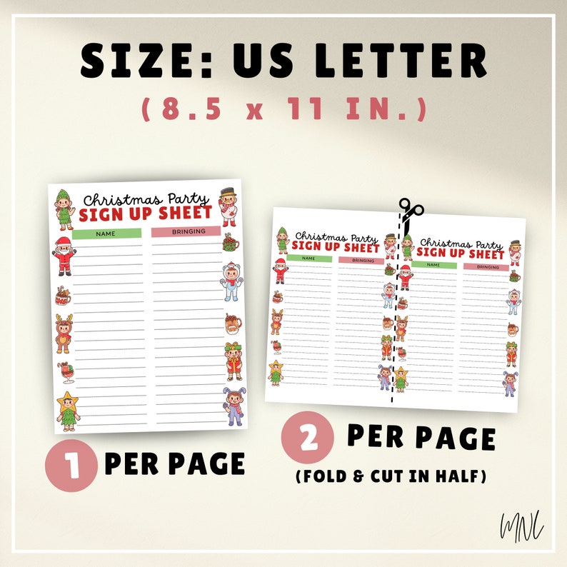 Christmas Sign up Sheet for Christmas Party for Kids Christmas Dinner ...