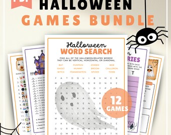 Halloween Printable 10 Game Bundle Halloween Party Games Halloween ...