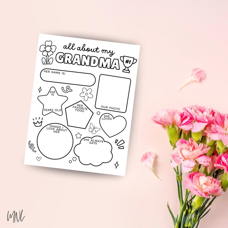 All About My Grandma Questionnaire for Mother’s Day Activity, Mothers ...
