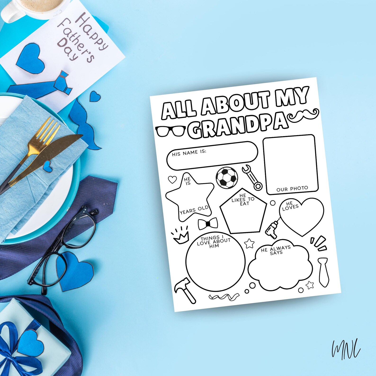 All About My Grandpa Questionnaire, Father’s Day Activity, All About ...