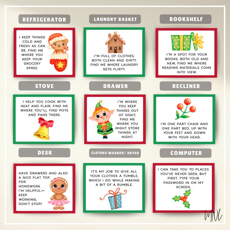 Christmas Scavenger Hunt for Christmas Party Game Printable Christmas ...