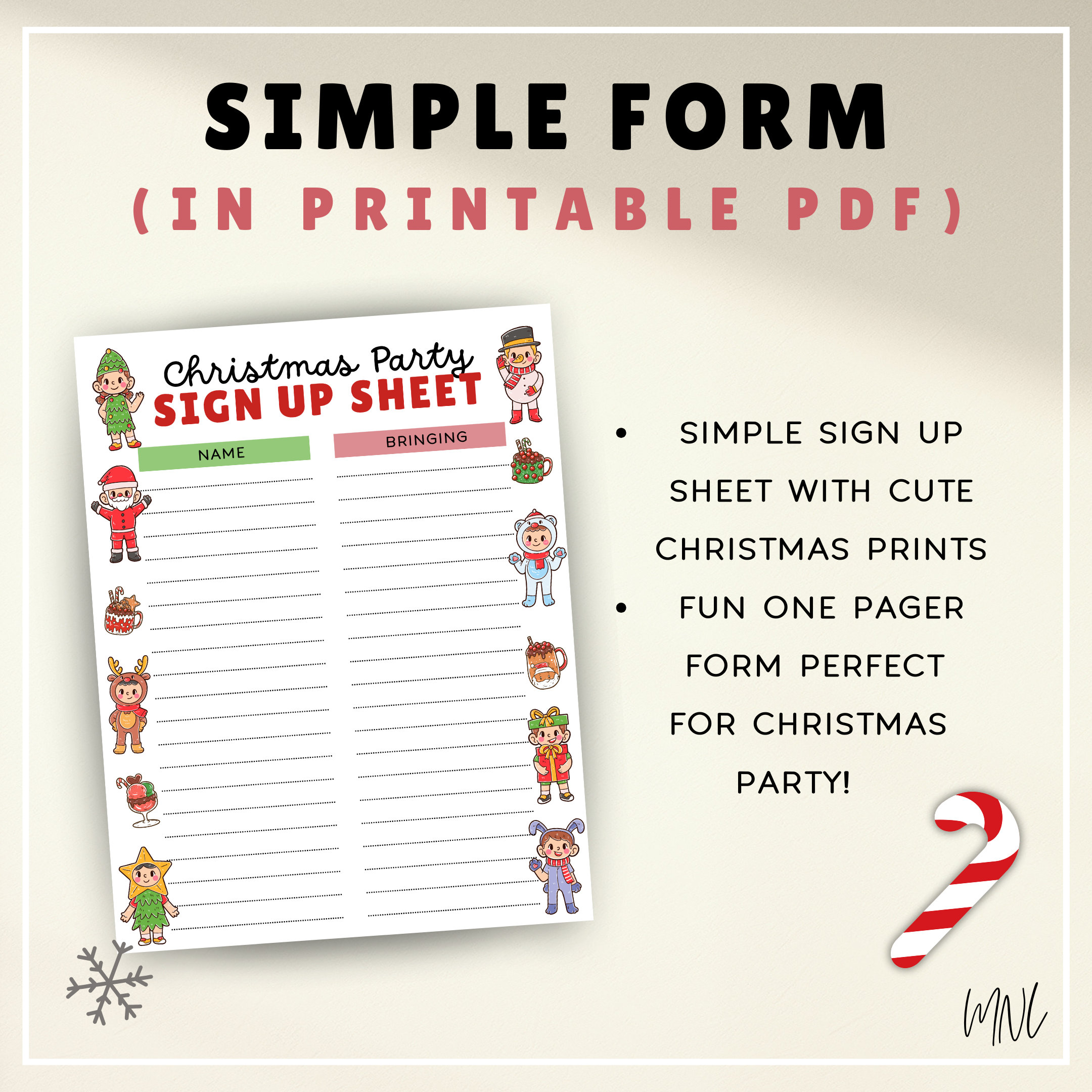 Christmas Sign up Sheet for Christmas Party for Kids Christmas Dinner ...