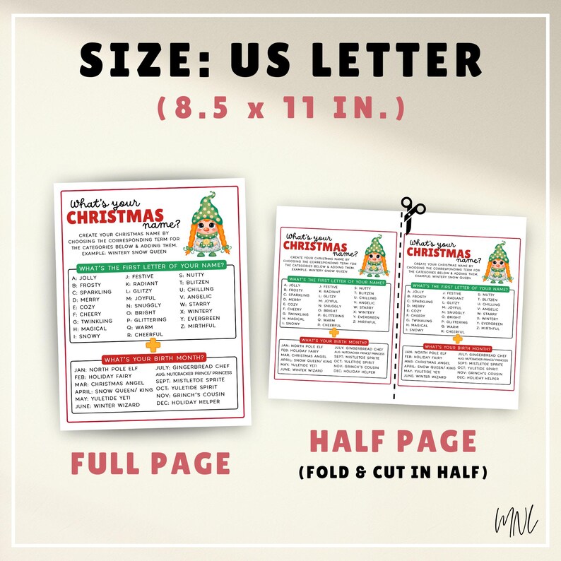 Christmas Name Game With Name Tag, What’s Your Elf Name Game Printable ...