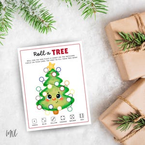 Roll a Tree Game for Christmas Party Game Printable Christmas Activity ...